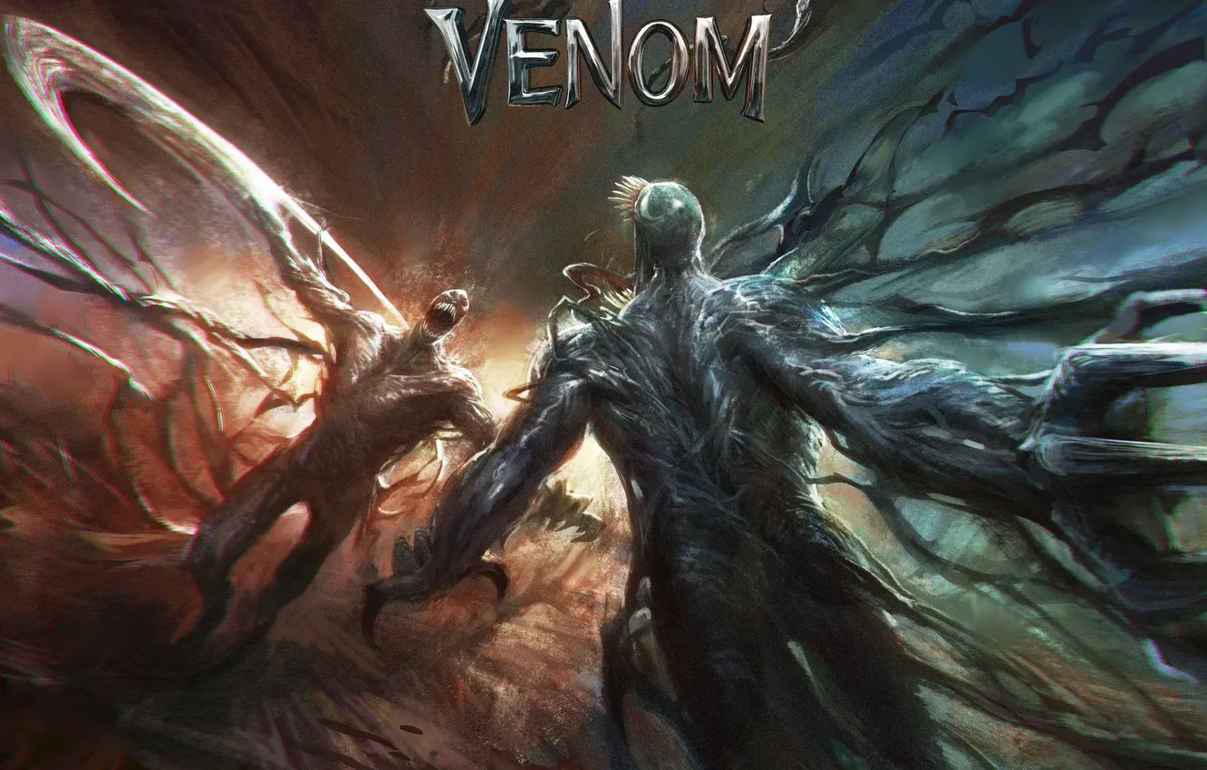 Wallpaper battle, art, fight, the battle, Venom, Venom, the symbiote ...
