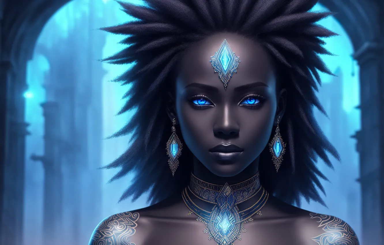 Wallpaper girl, fantasy, black, art, digital art, fantasy art, fantasy ...