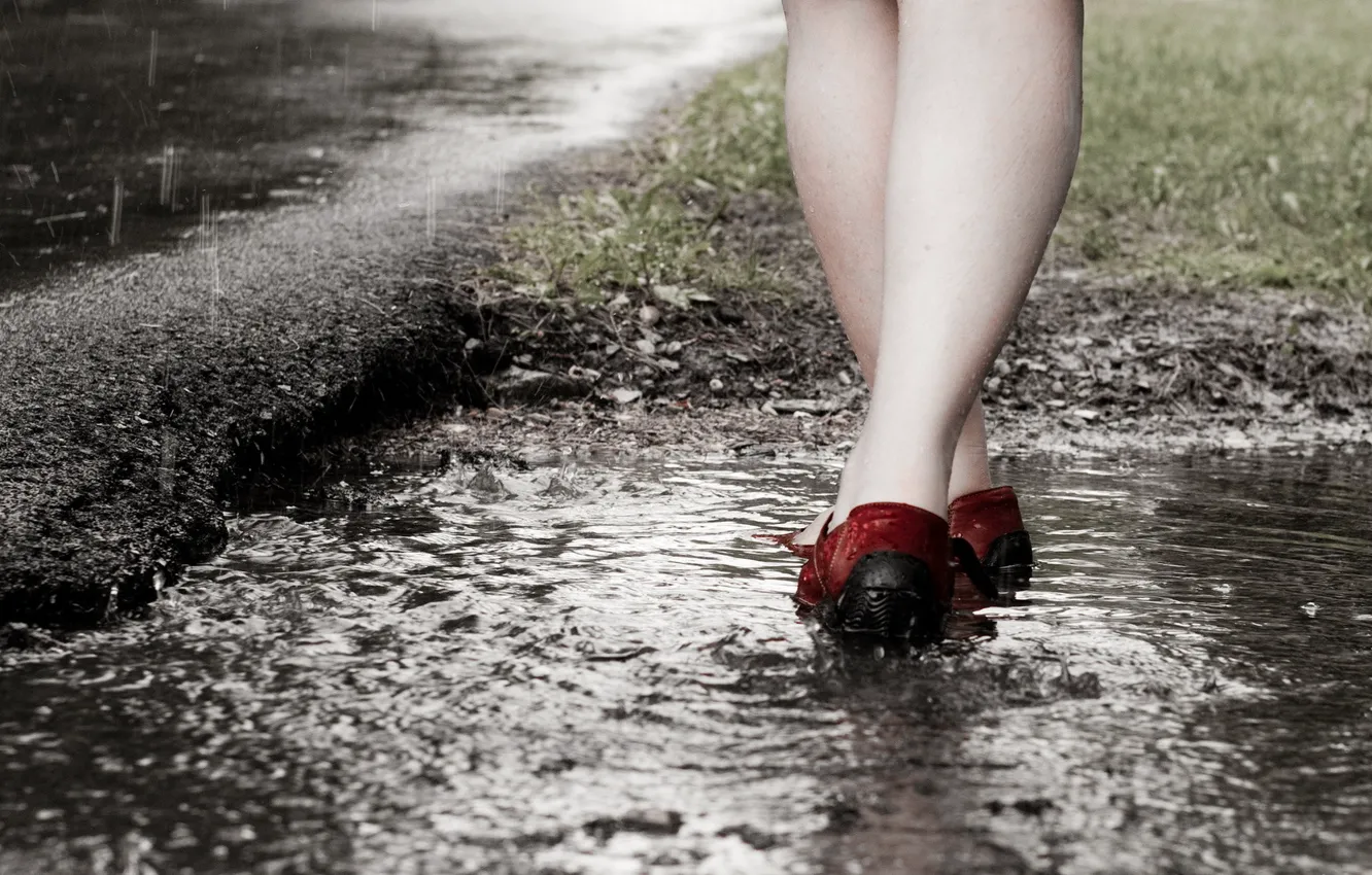 Wallpaper macro, feet, puddle for mobile and desktop, section ситуации ...
