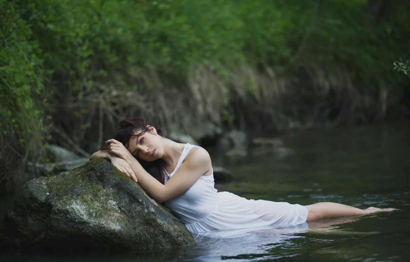 Wallpaper look, water, girl for mobile and desktop, section девушки ...