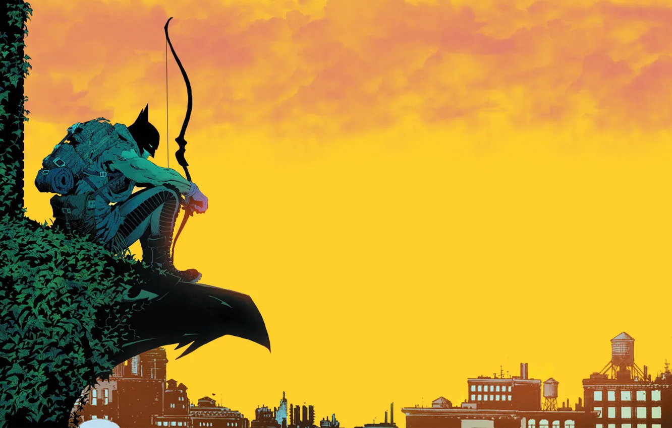 Wallpaper The sky, Yellow, The city, Batman, Building, Bow, City, Hero ...