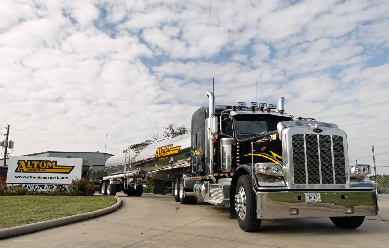 Wallpaper the sky, clouds, tanker, altom, Peterbilt 389 for mobile and ...