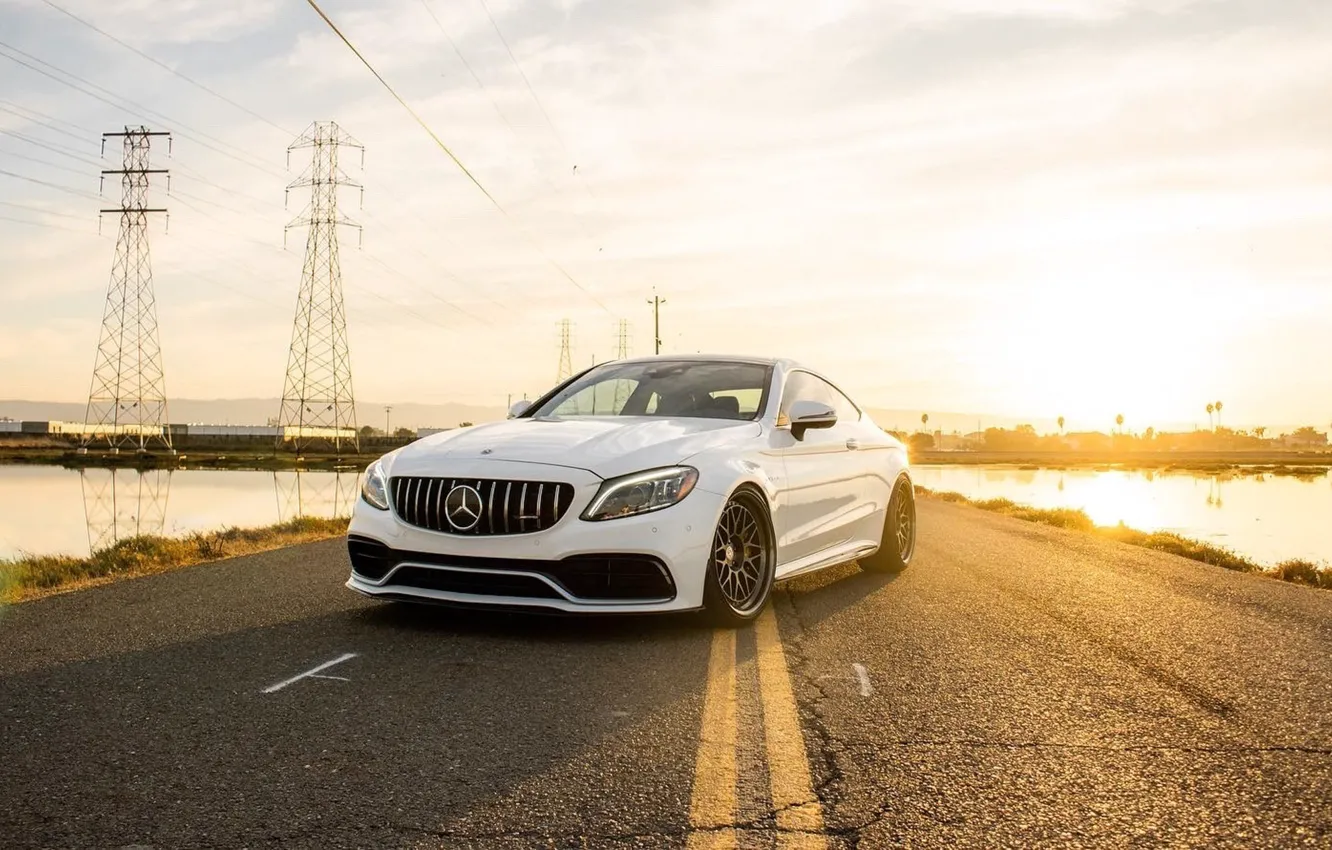 Wallpaper Mercedes Benz, Sunset, C63s AMG Coupe for mobile and desktop ...