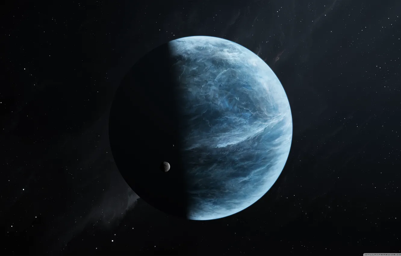 Wallpaper space, light, blue, planet for mobile and desktop, section ...