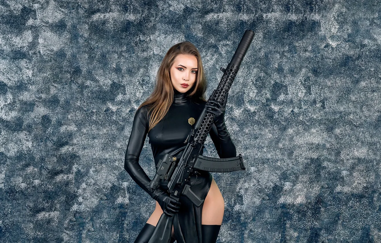 Wallpaper girl, sexy, weapon, young, beautiful, model, rifle, cute for ...