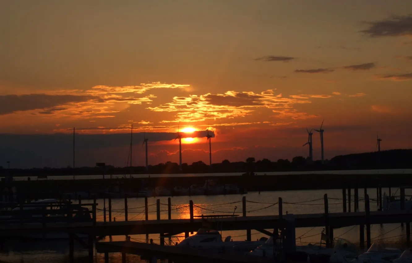 Wallpaper Germany, Nord, Wind mills, Fehmarn-Bridge, Fehmarn for mobile ...