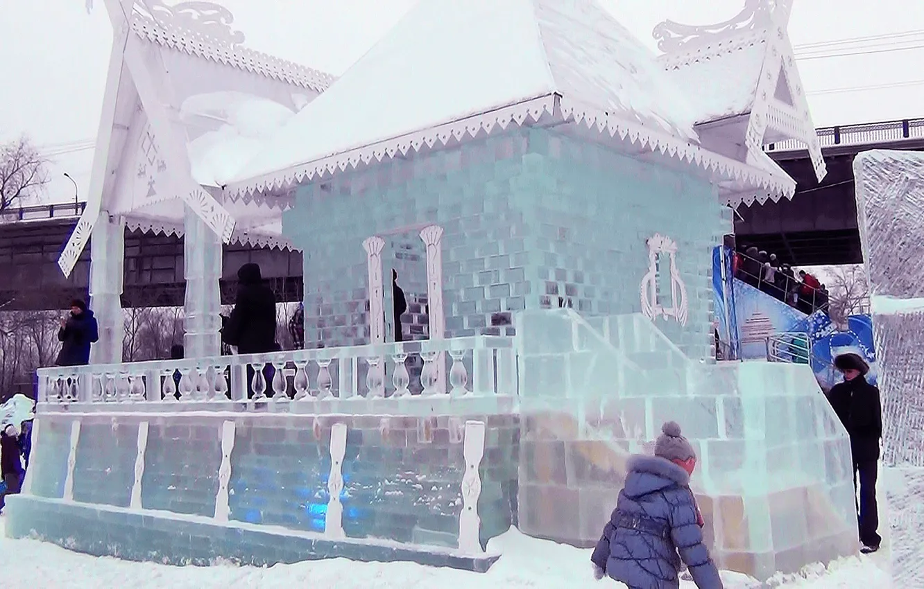 Wallpaper winter, home, Ice town for mobile and desktop, section город ...