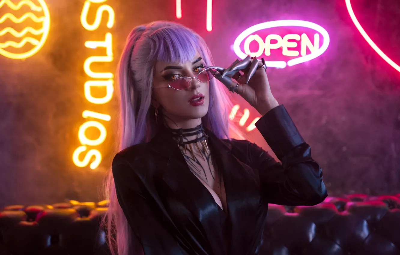 Wallpaper Neon, cosplay, cosplay, League of Legends, Evelynn, xenon ...