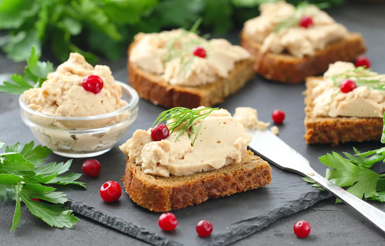 Wallpaper food, bread, parsley, sandwiches, appetizer, pate for mobile ...