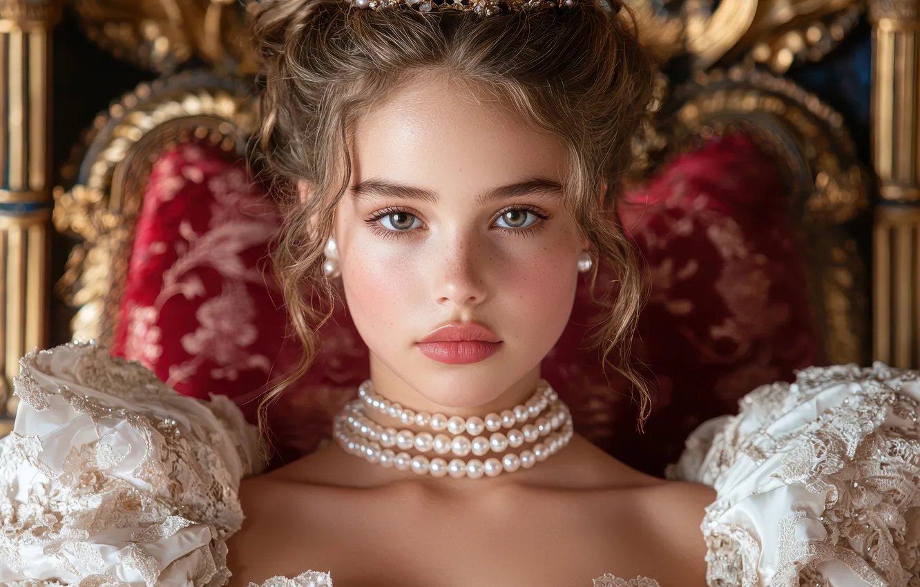 Wallpaper look, girl, face, pose, AI art, neural network for mobile and ...