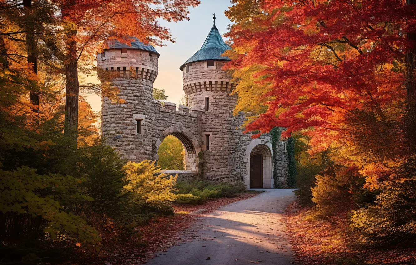 Wallpaper autumn, landscape, castle, landscape, beautiful, autumn ...