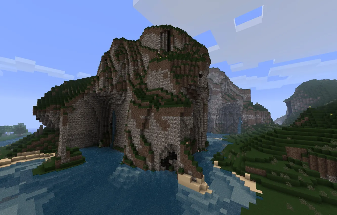 Wallpaper water, clouds, mountains, rocks, water, mountains, clouds ...