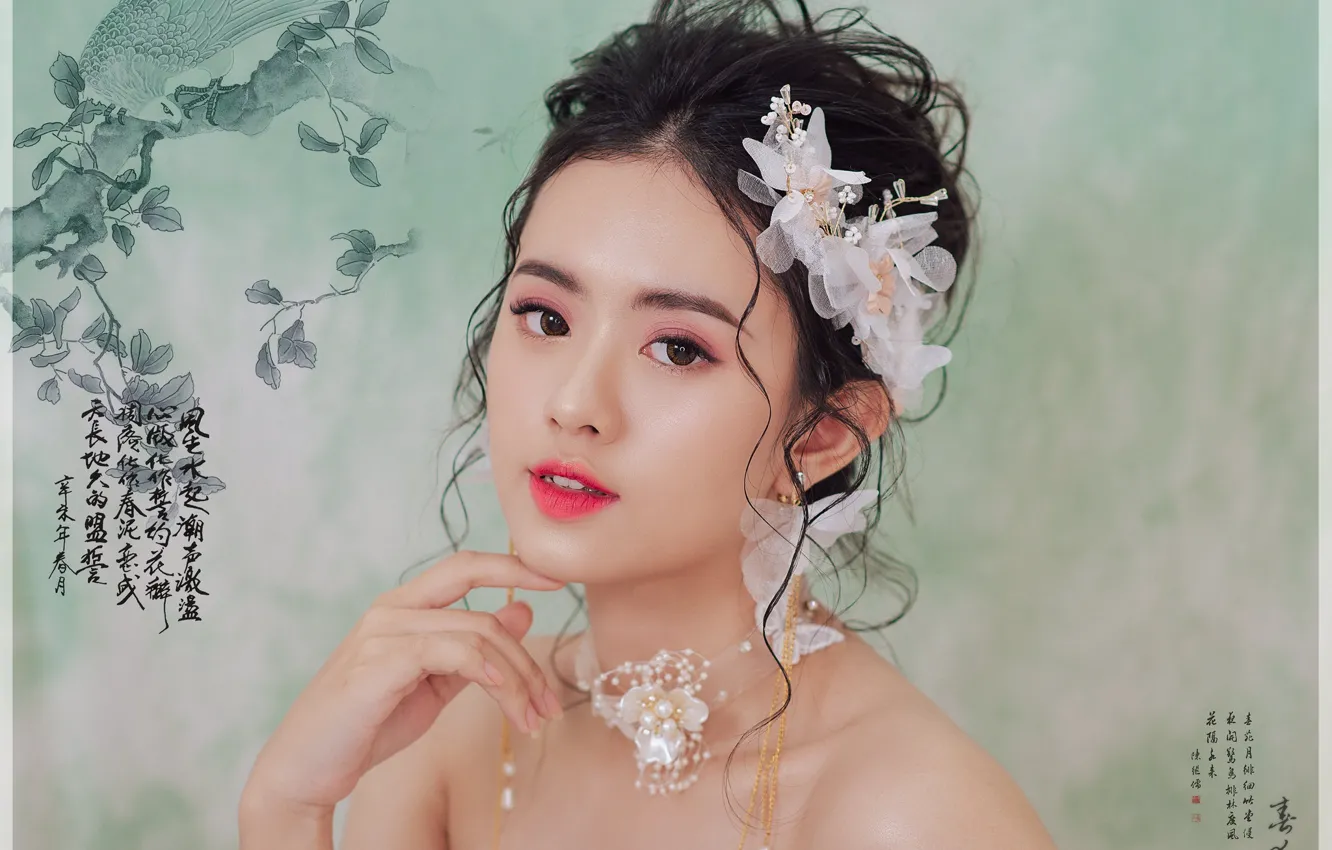 Wallpaper girl, portrait, characters, Asian, Noxics Image, nadpisi for ...