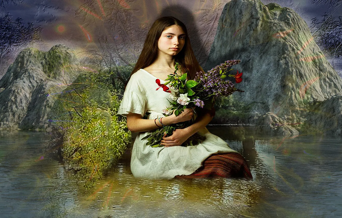 Wallpaper fantasy, girls, model, scenery for mobile and desktop ...