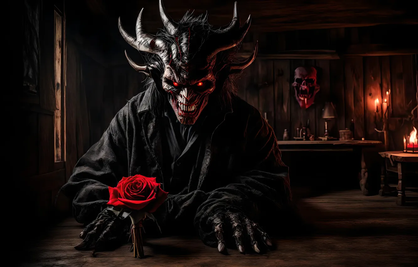 Wallpaper roses, the demon, red rose for mobile and desktop, section ии ...