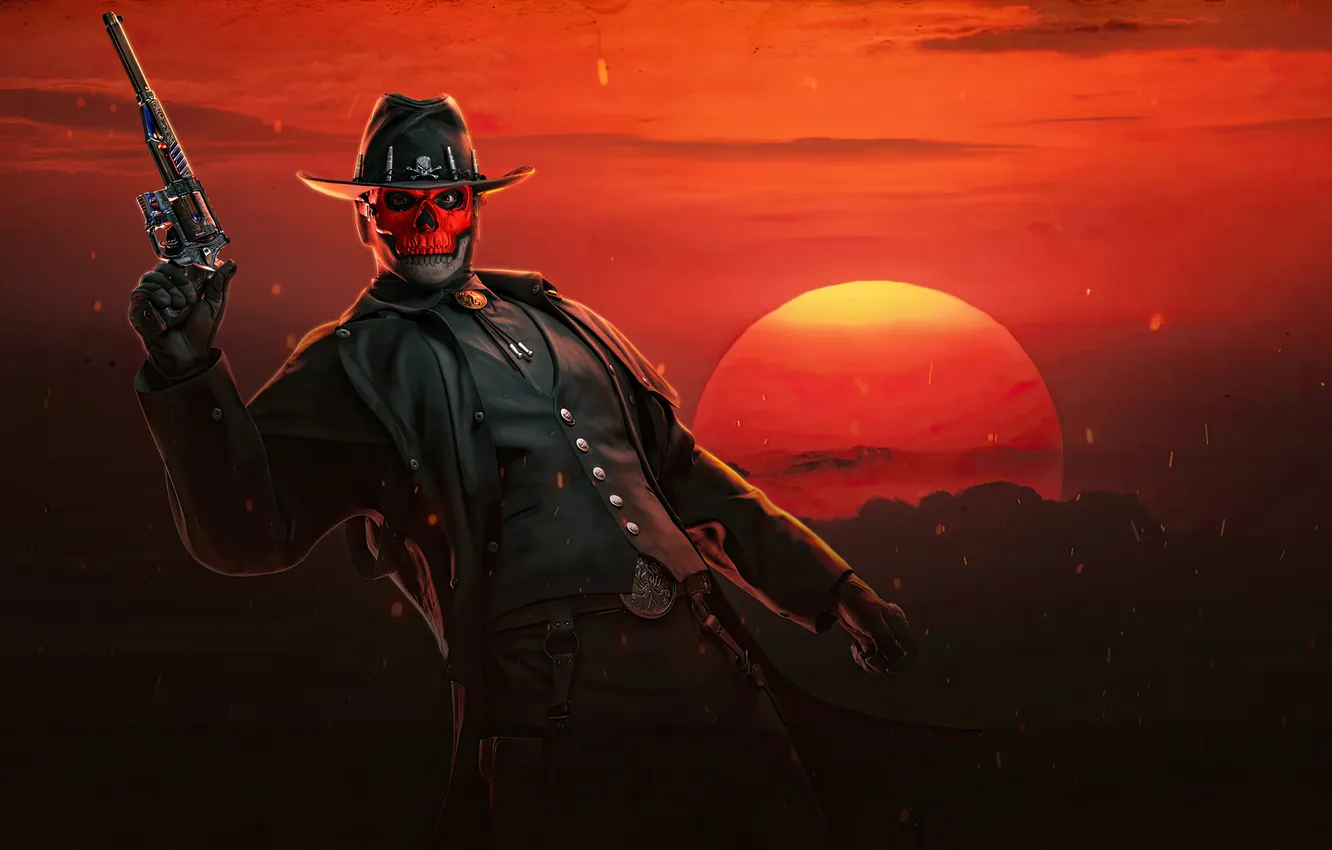 Wallpaper sake, red, pistol, Call of Duty, Ghost, weapon, man, cod for ...