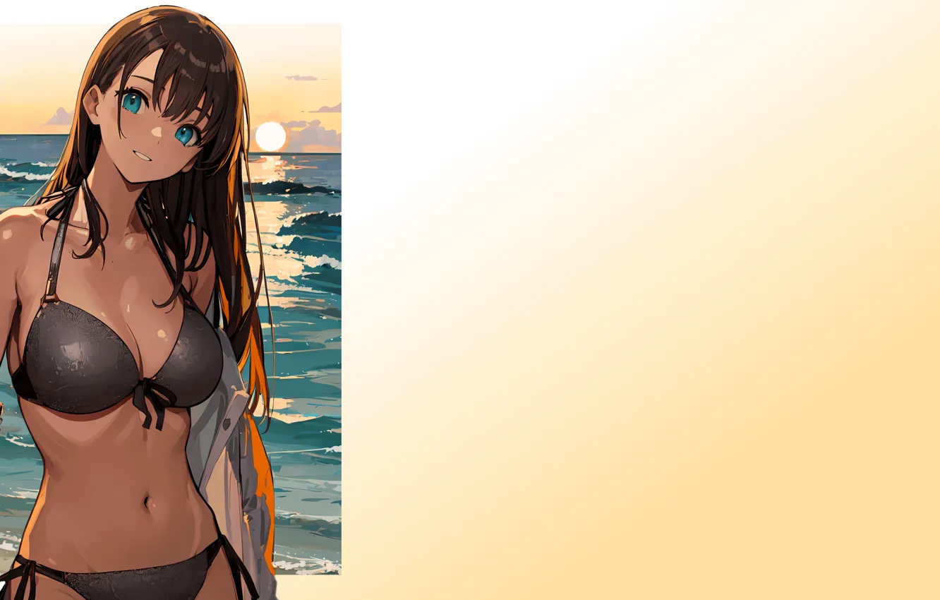 Wallpaper Girl Hot Sexy Beach Long Hair Hot Girl Ocean Anime For Mobile And Desktop