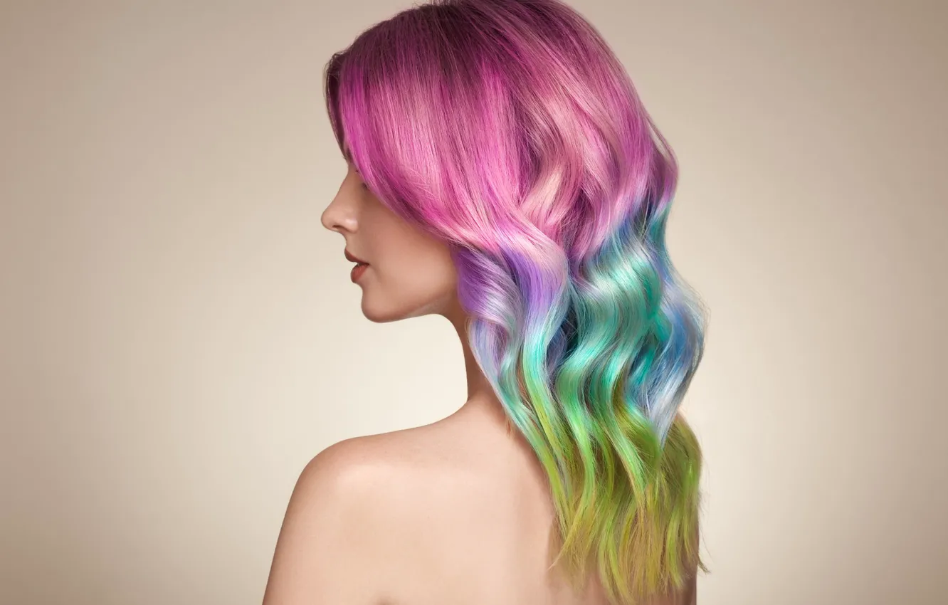 Wallpaper girl, background, model, hair, back, portrait, makeup ...