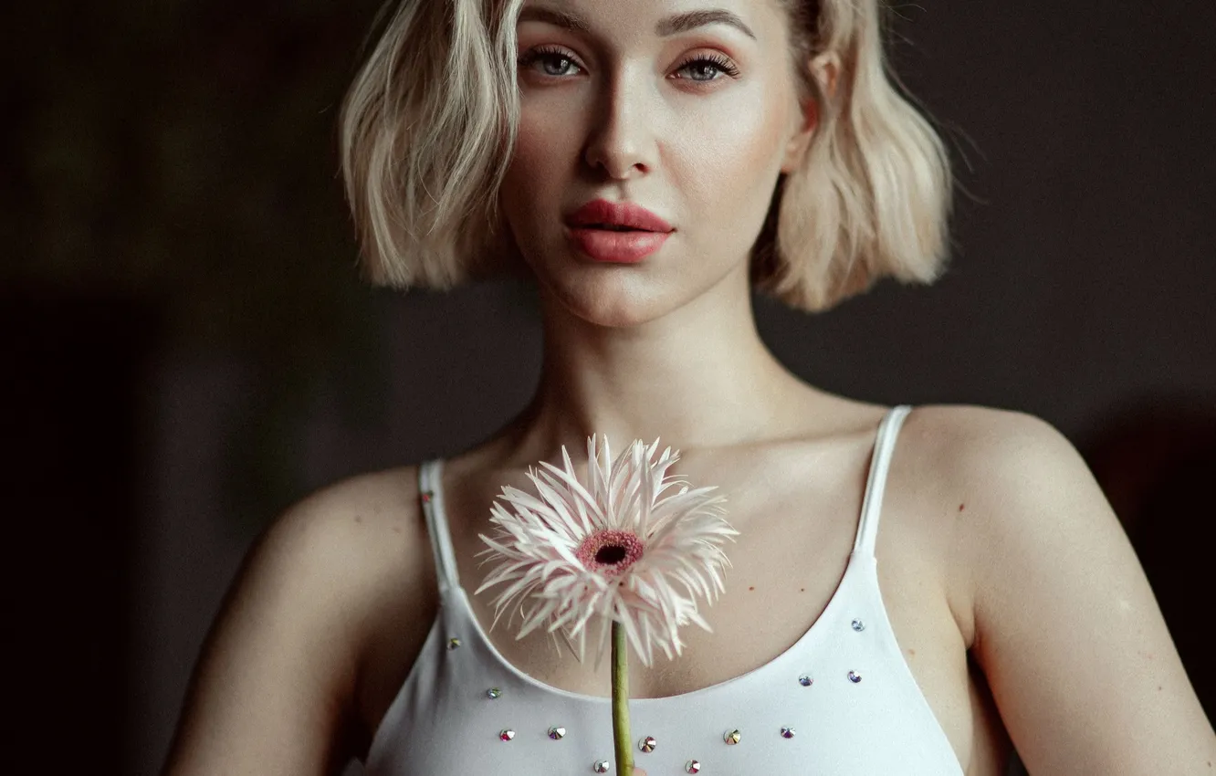 Wallpaper flower, portrait, blonde, Alina, Irina Martynova for mobile ...