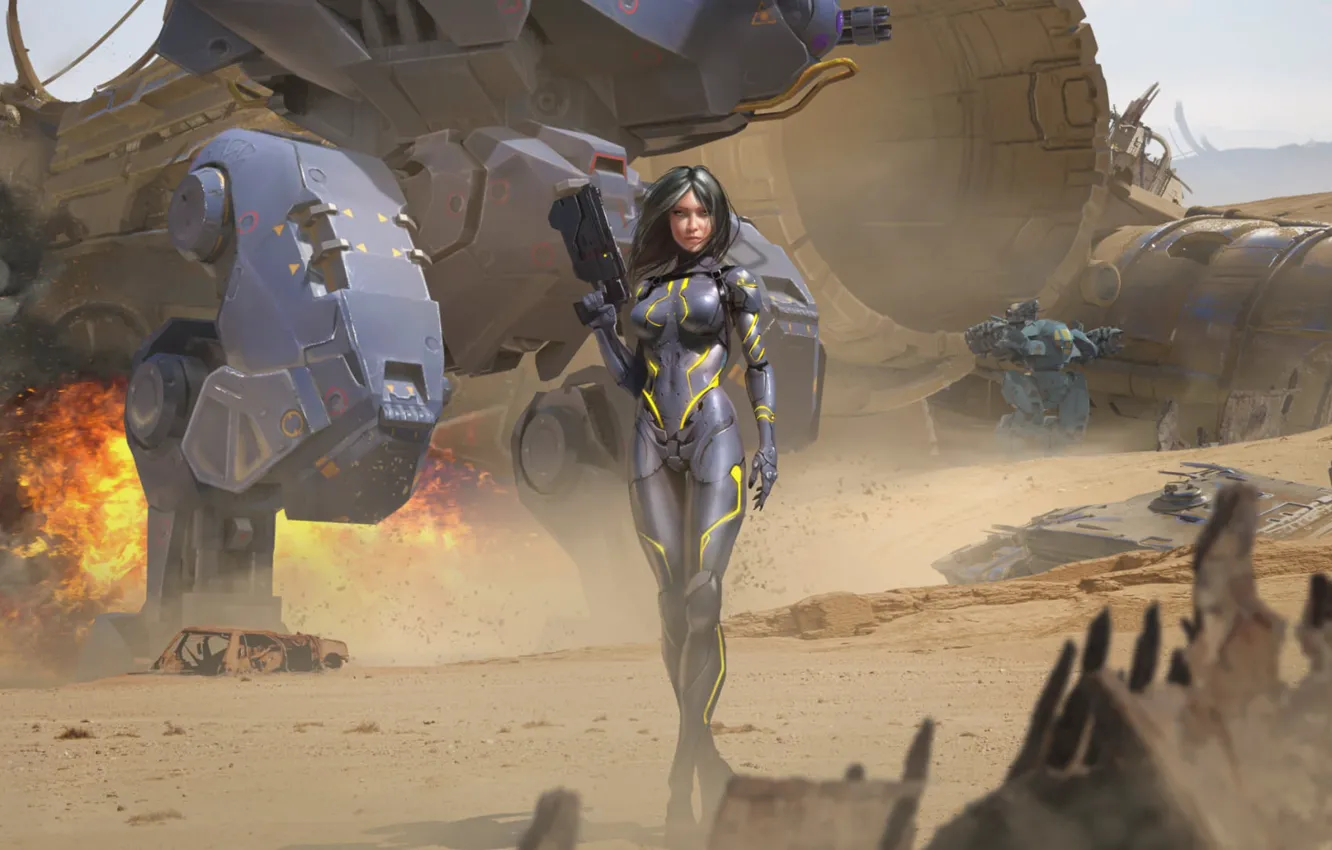 Wallpaper Future, Robot, Weapons, Cyborg, Cyborg for mobile and desktop ...