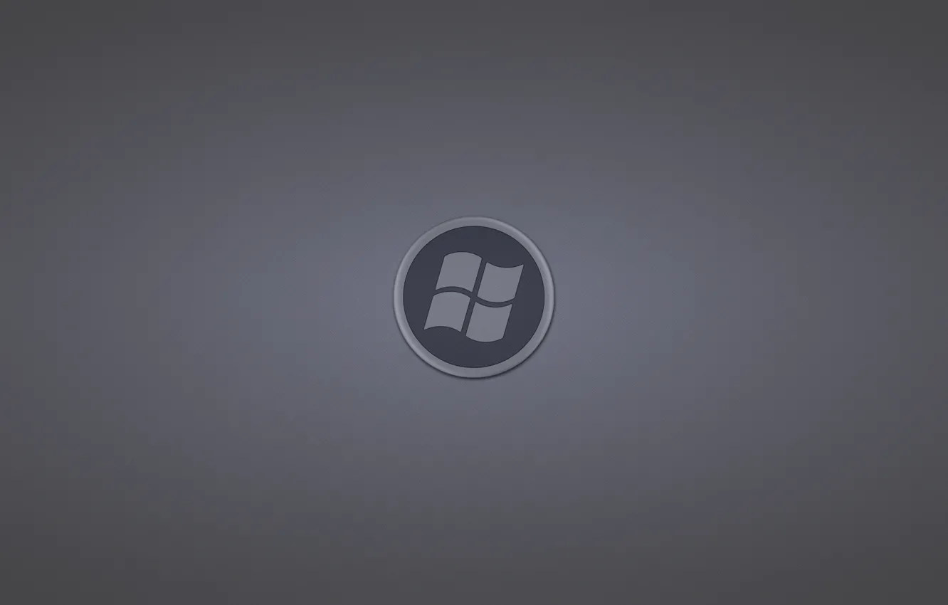 Wallpaper grey, round, logo, windows, logo, dark background for mobile ...