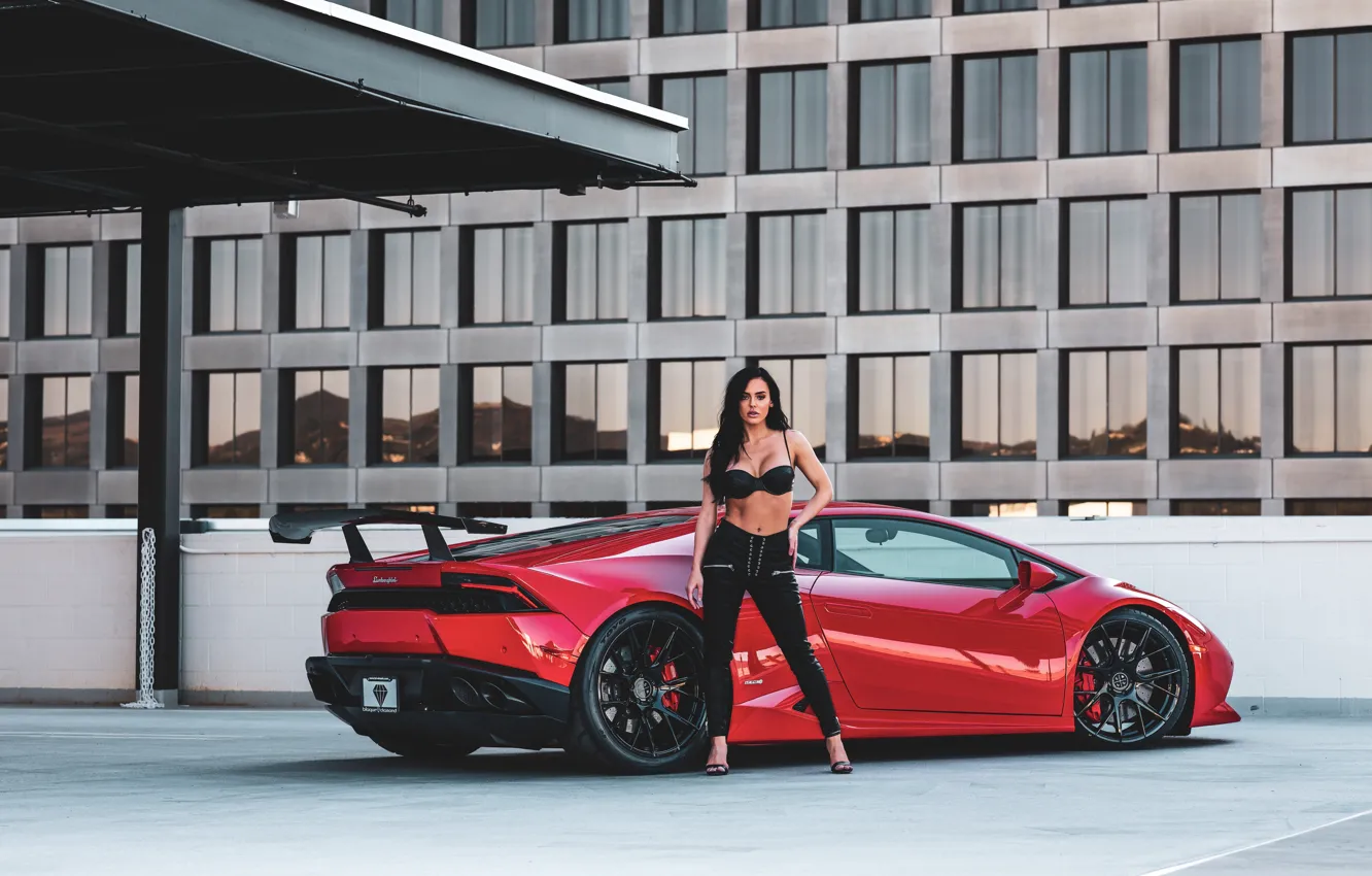 Wallpaper Girl, Red, Lambo for mobile and desktop, section девушки ...