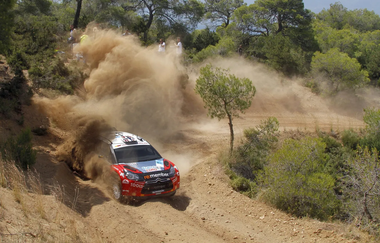 Wallpaper red, race, sport, dust, turn, Skid, Citroen, DS3 for mobile ...