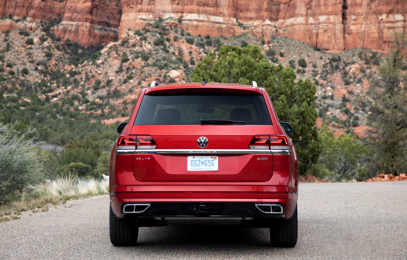 Wallpaper red, Volkswagen, SUV, feed, Atlas, 2020 for mobile and ...
