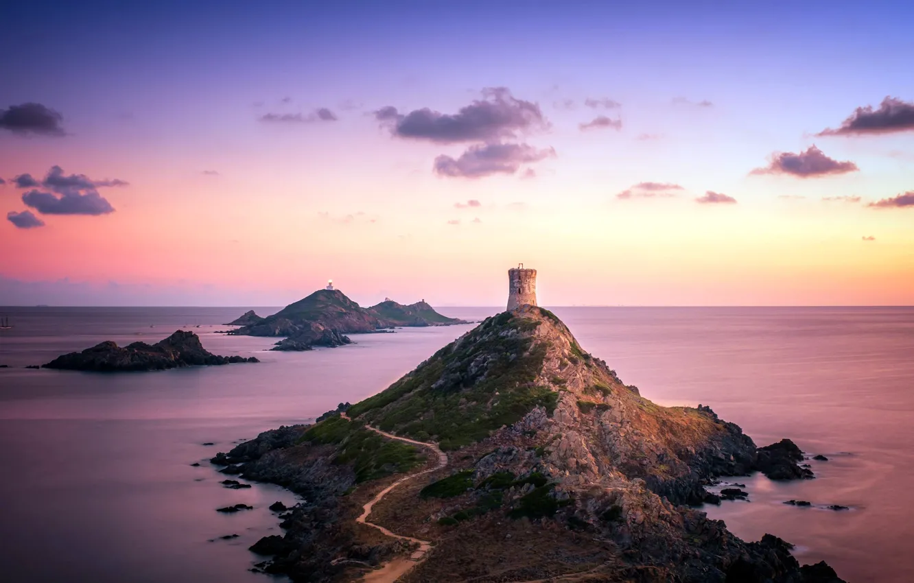 Wallpaper clouds, Sunset, Horizon, Sunset, Corsica, Corsica ...