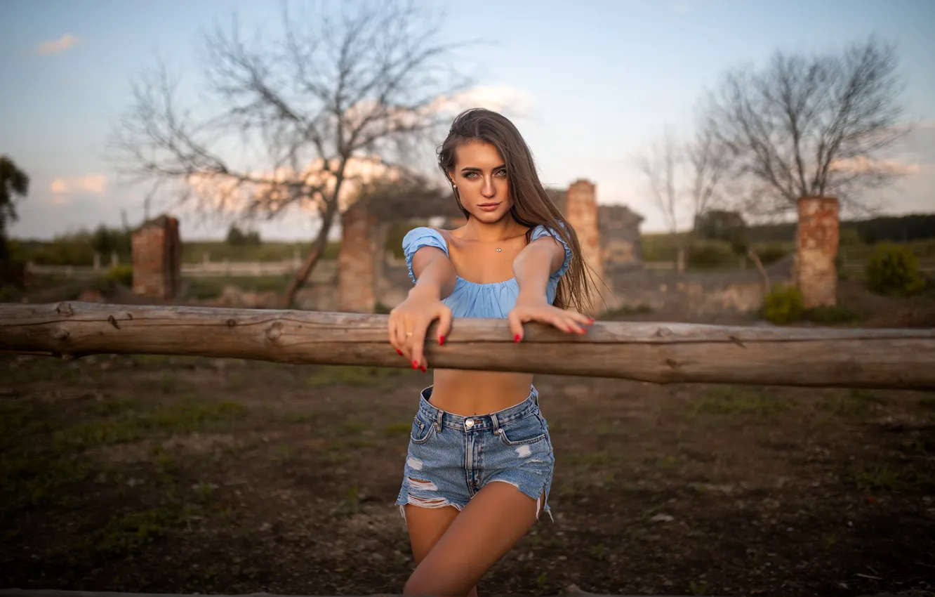 Wallpaper Look Landscape Nature Pose Model Shorts Portrait