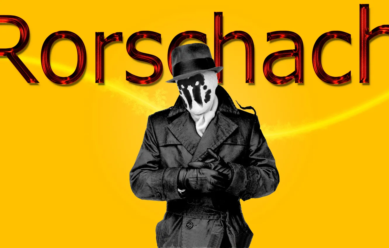 Wallpaper mask, Watchmen, Rorschach, keepers, yellow background ...