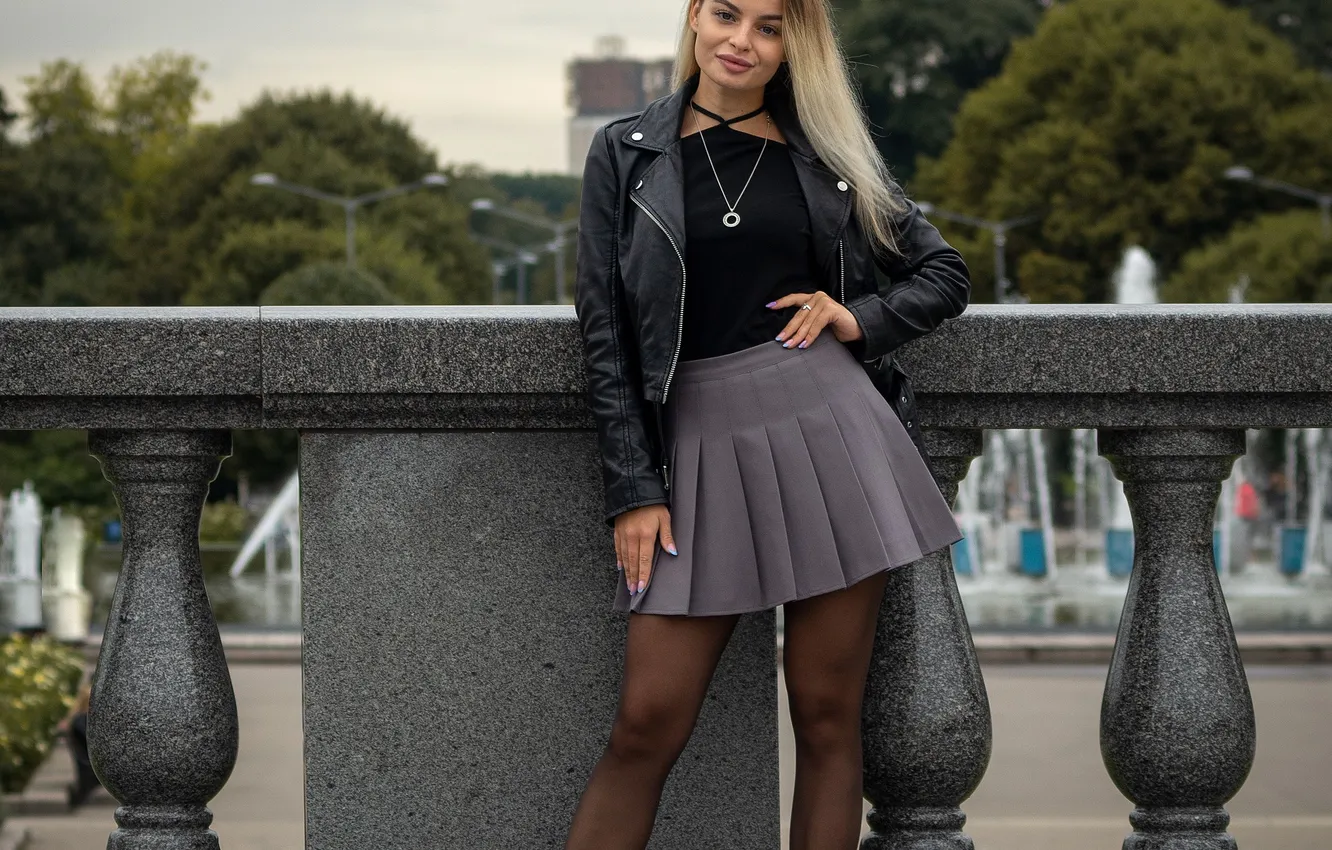 Wallpaper pose, street, balustrade, Nastya, Zurab Babayev for mobile ...