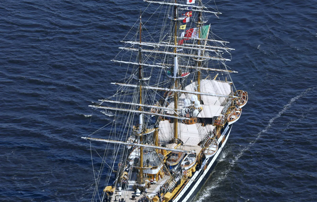 Wallpaper ship, sailing, training, The Italian Navy, Amerigo Vespucci ...