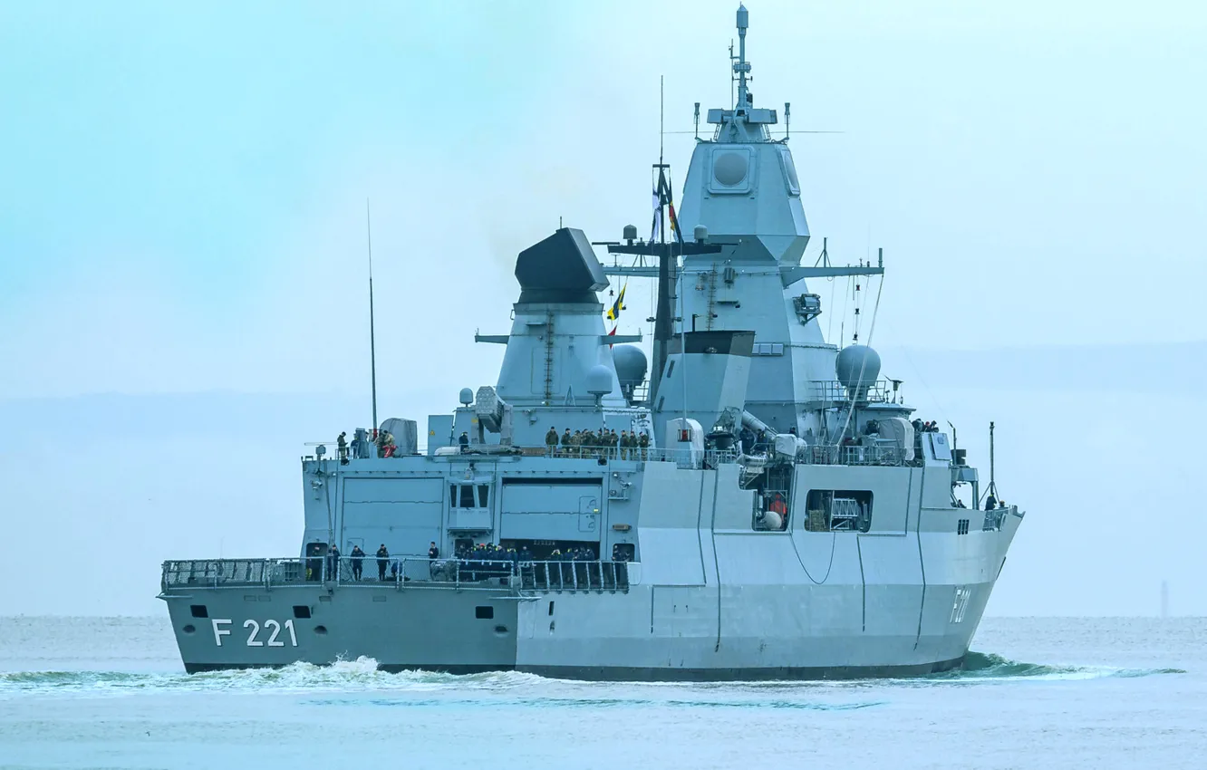 Wallpaper frigate, The German Navy, F 221, FGS Hessen for mobile and ...