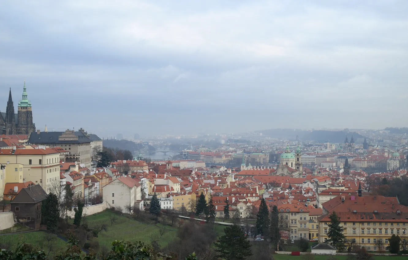 Wallpaper Prague, Czech Republic, panorama, St. Vitus Cathedral for ...