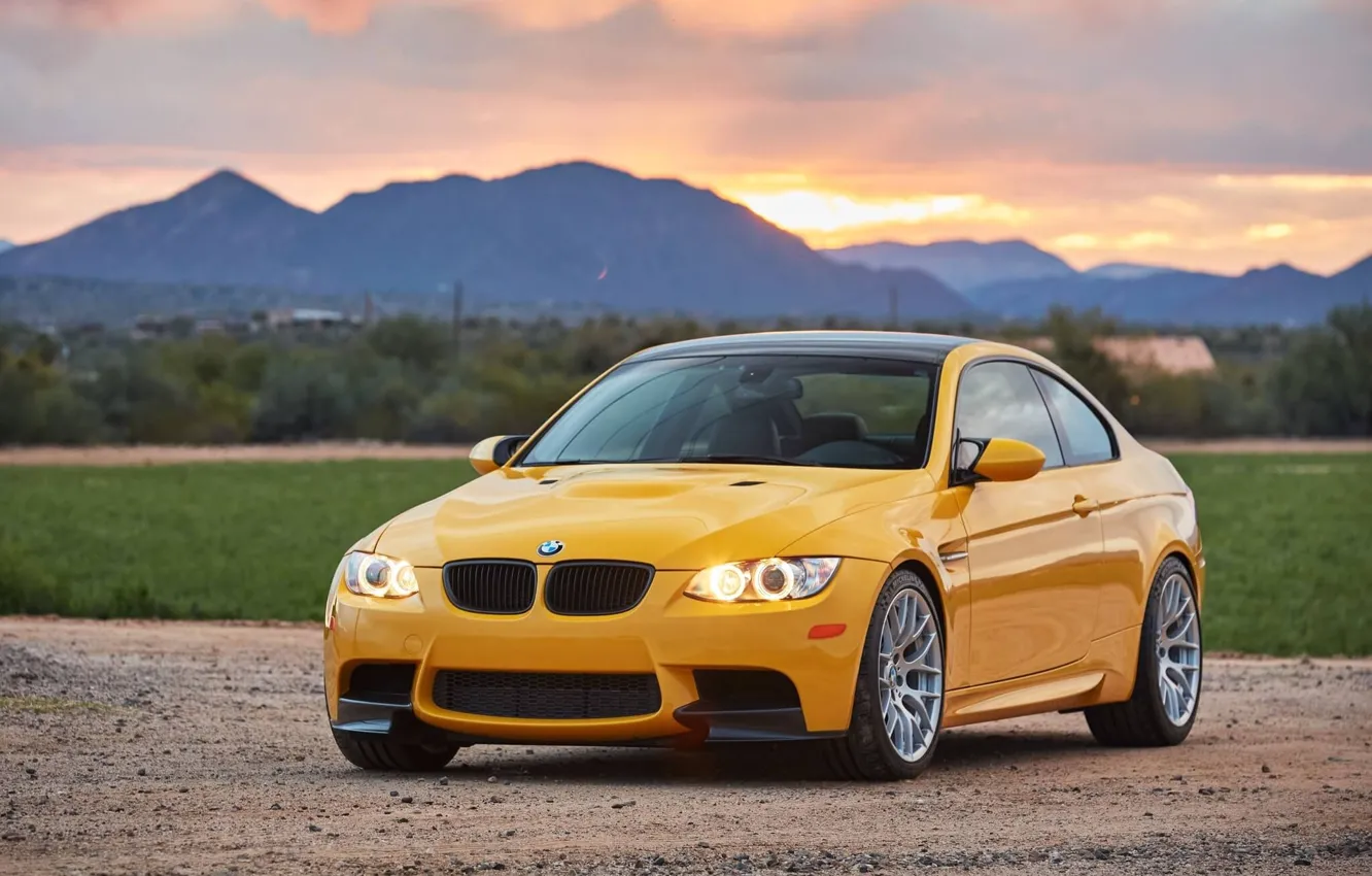 Wallpaper Yellow, E92, M3 Competition for mobile and desktop, section ...