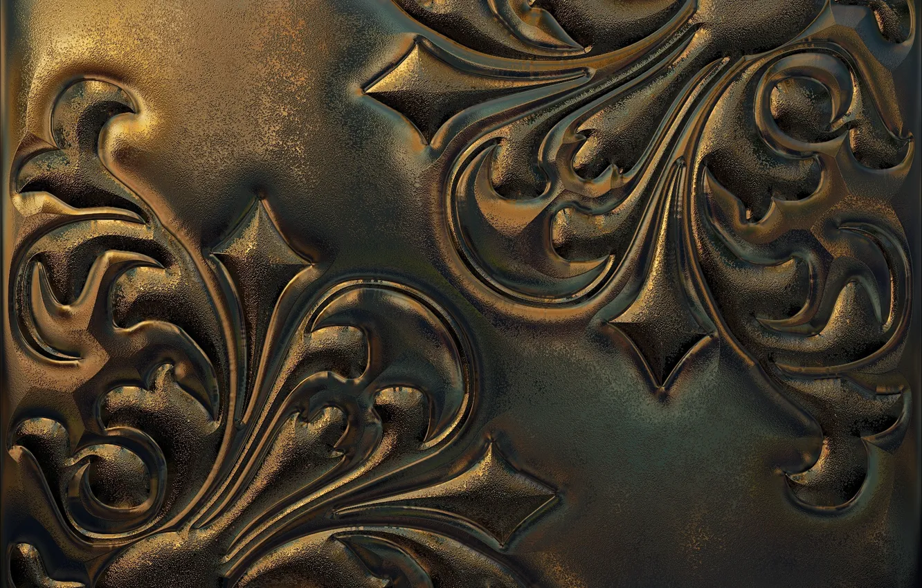 Wallpaper metal, pattern, texture, ornament, metallic, relief, foil ...