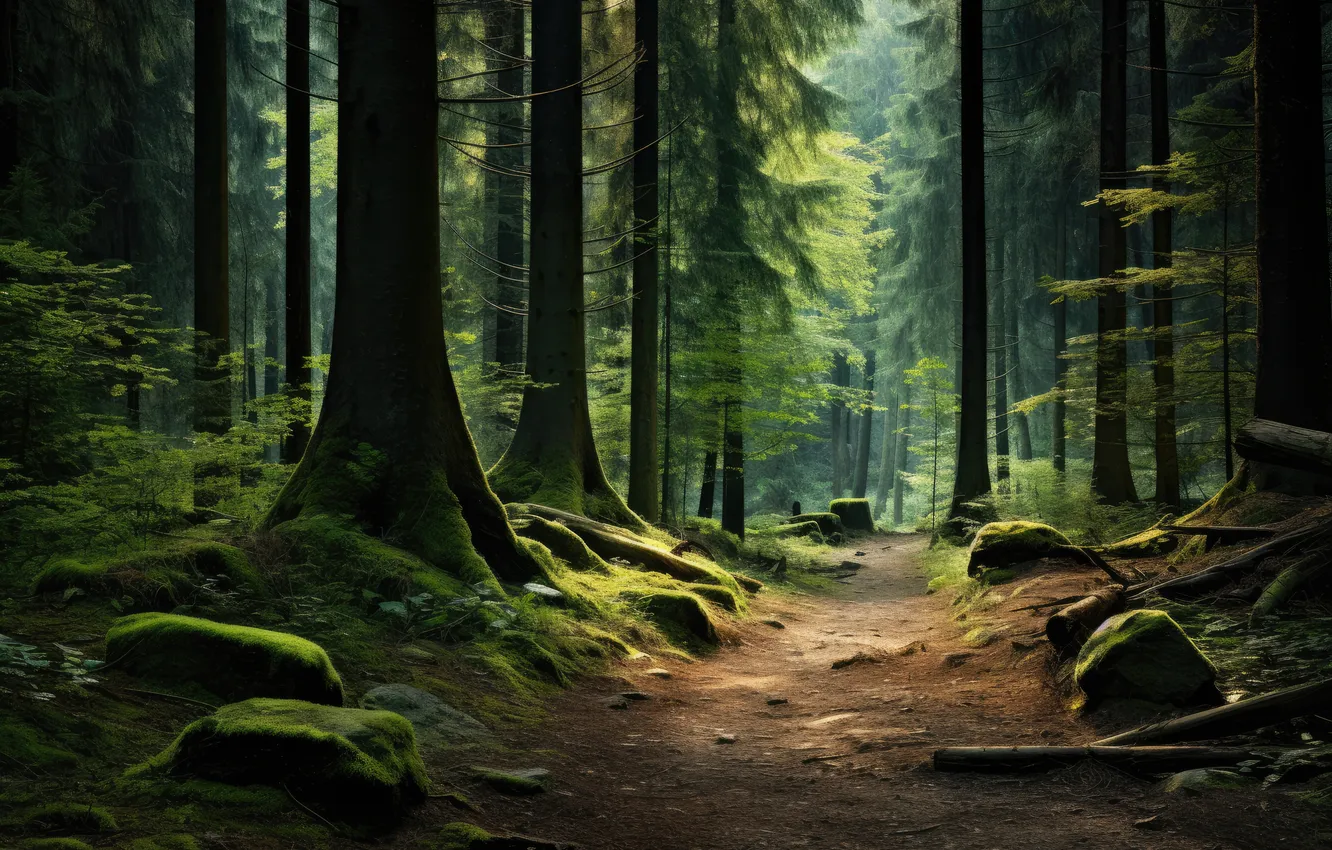 Wallpaper green, forest, trees for mobile and desktop, section пейзажи, resolution 5376x3584 ...