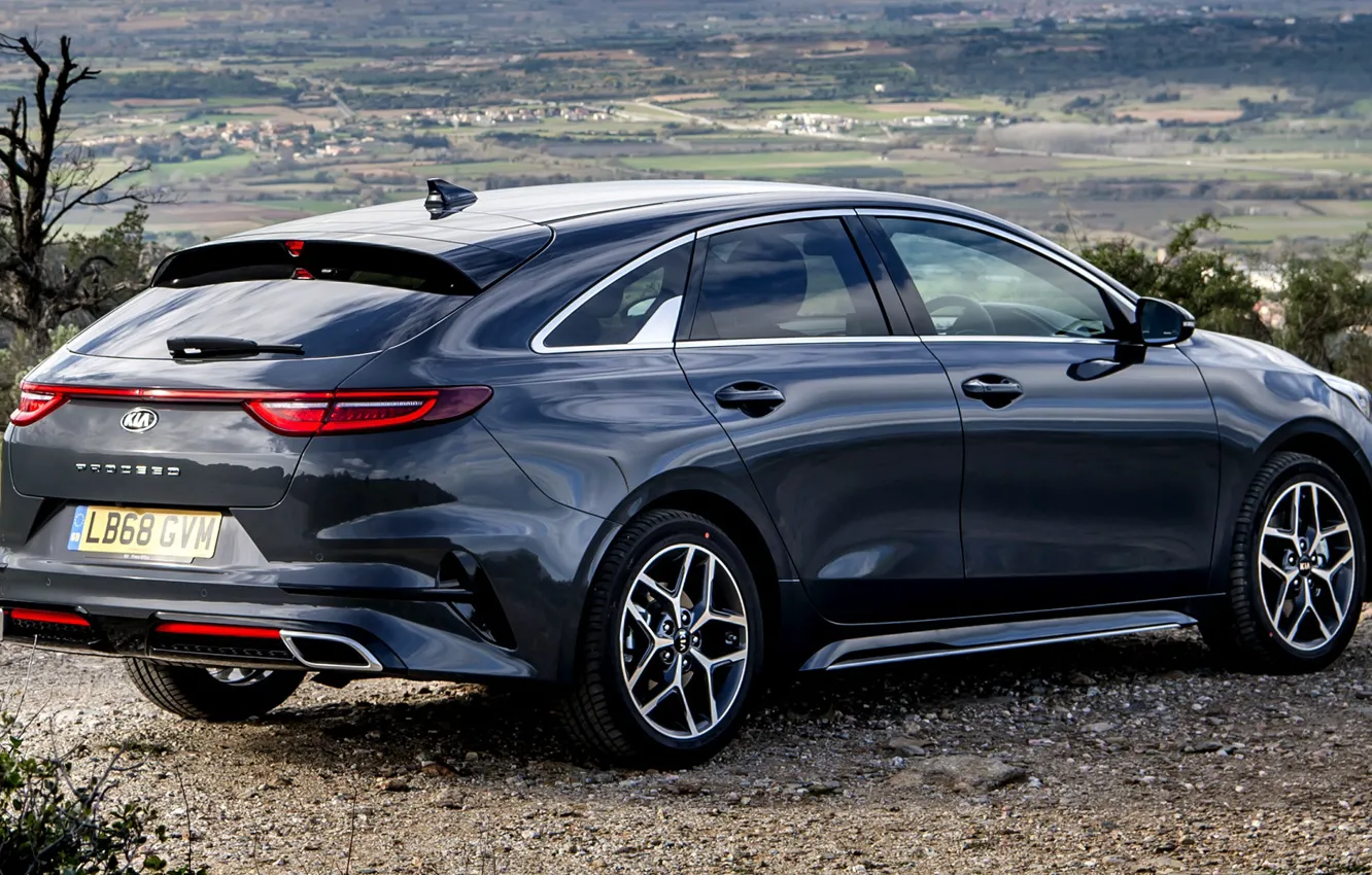 Wallpaper sand, machine, back, grey, KIA, wheel, universal, Kia ProCeed ...