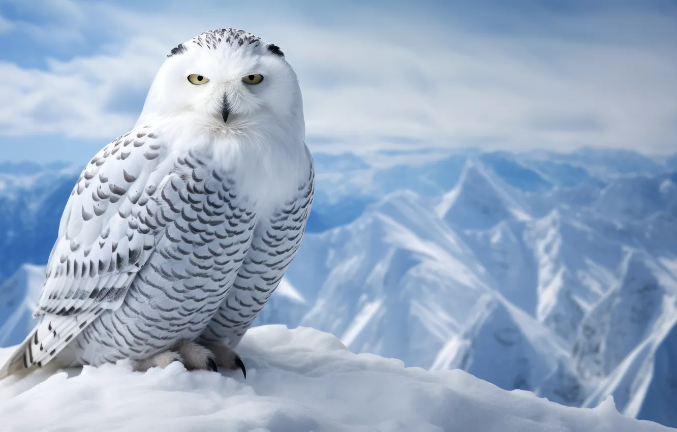 Wallpaper winter, look, snow, nature, owl, bird, white, snowy owl for ...