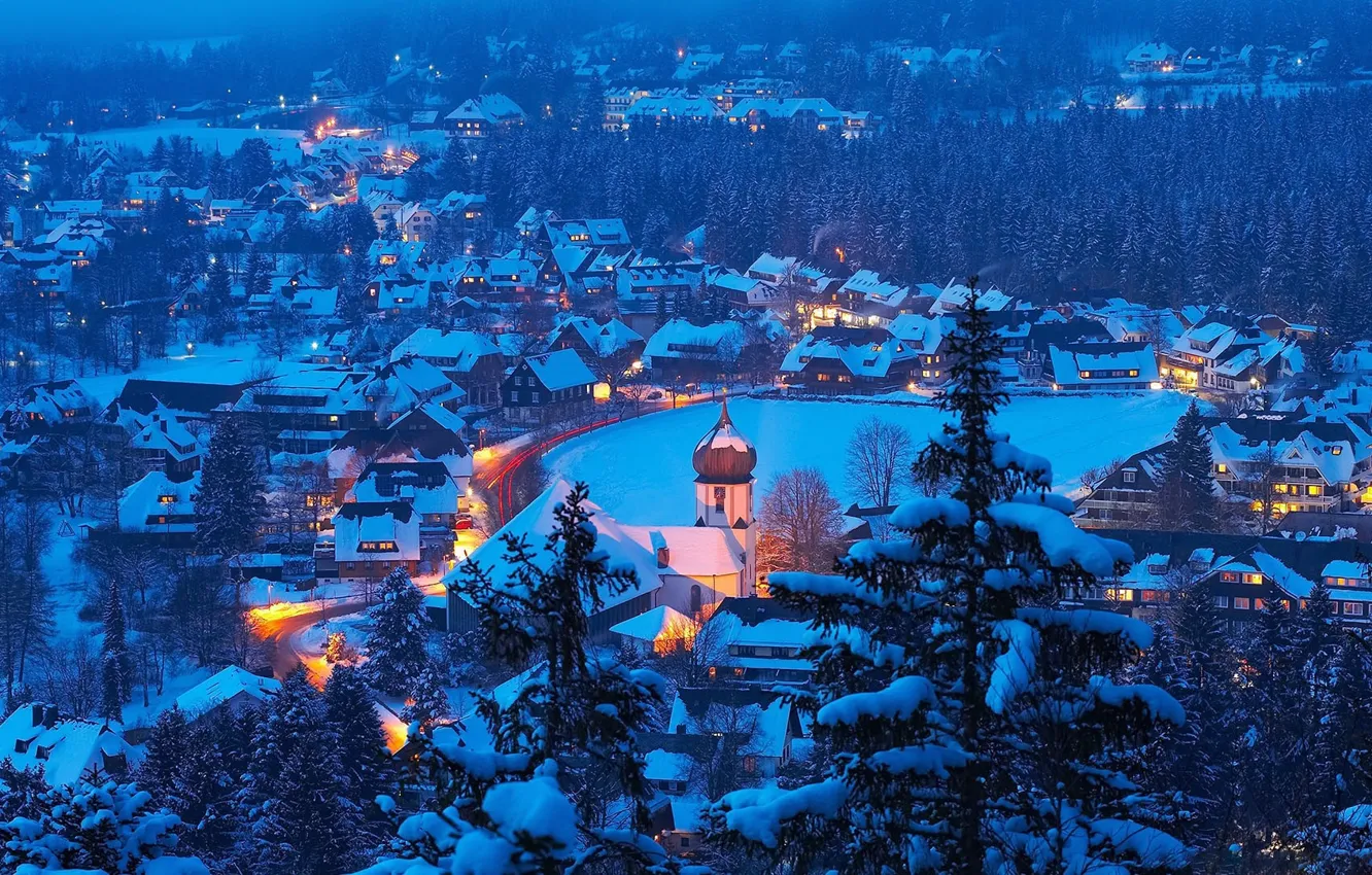 Wallpaper winter, Germany, panorama, Baden-Württemberg, Hinterzarten ...