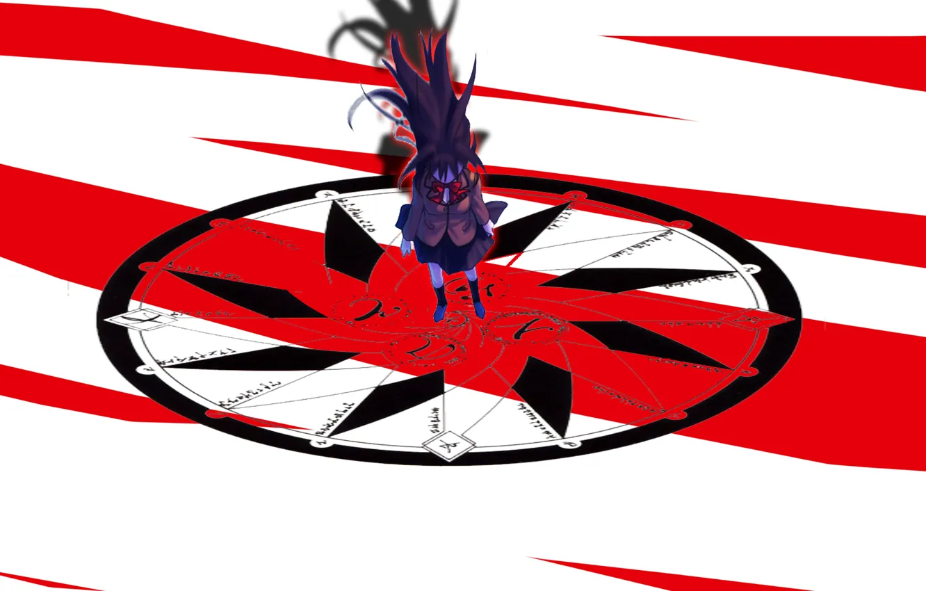 Wallpaper Girl, red, white, Anime, Type-Moon, Aozaki Aoko, Magic Circle ...