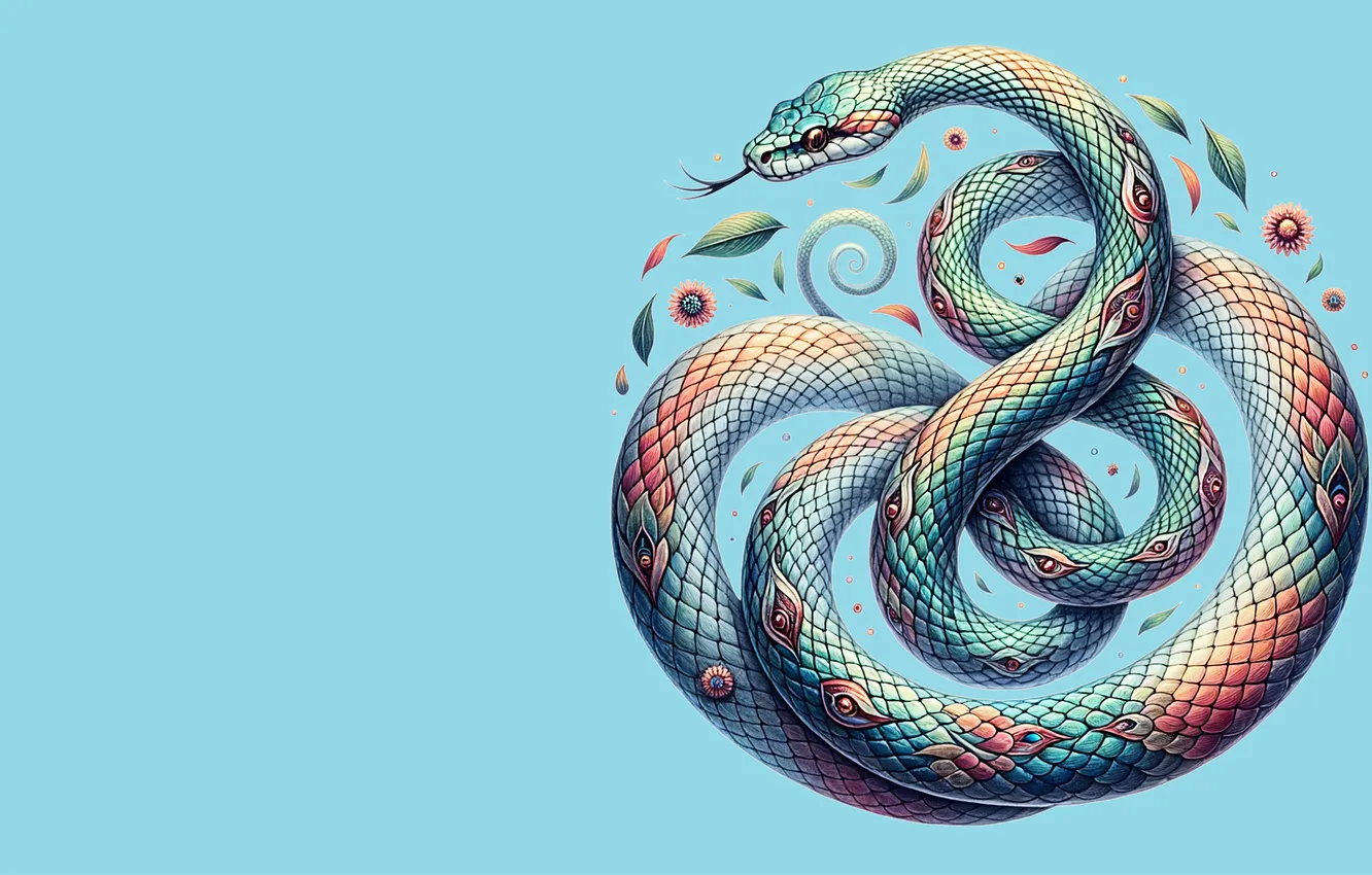 Wallpaper pattern, snake, texture, Christmas, snakes, New year ...