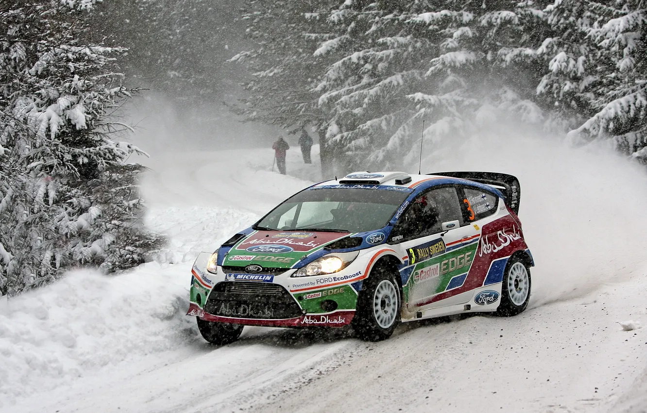 Wallpaper winter, forest, snow, Ford, snowfall, WRC, Rally, Fiesta for ...