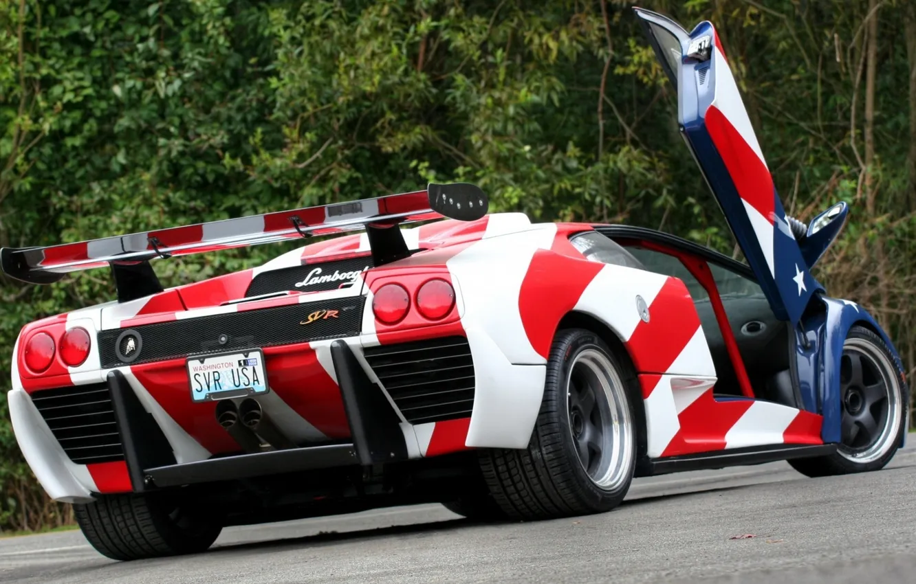 Wallpaper background, Lamborghini, door, supercar, rear view, Diablo ...