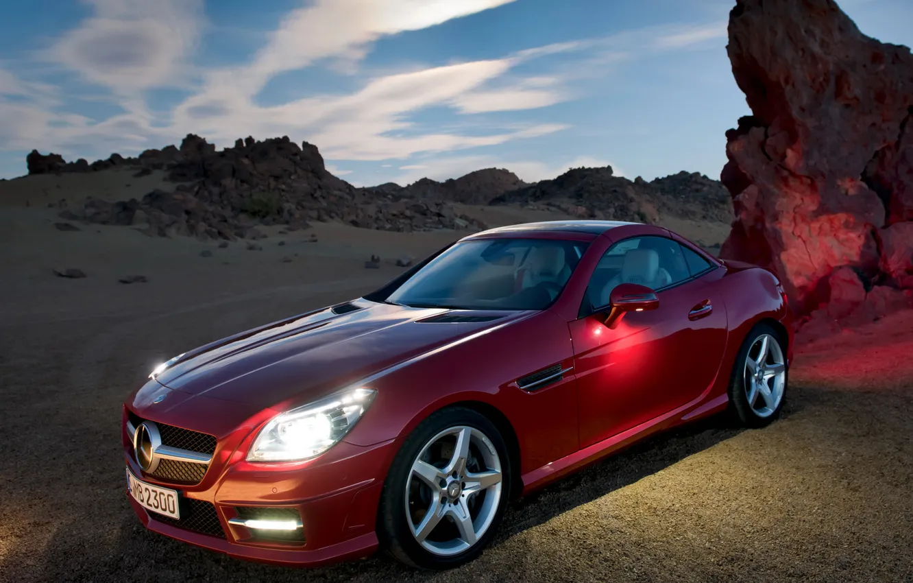 Wallpaper auto, red, desert, Mercedes for mobile and desktop, section ...