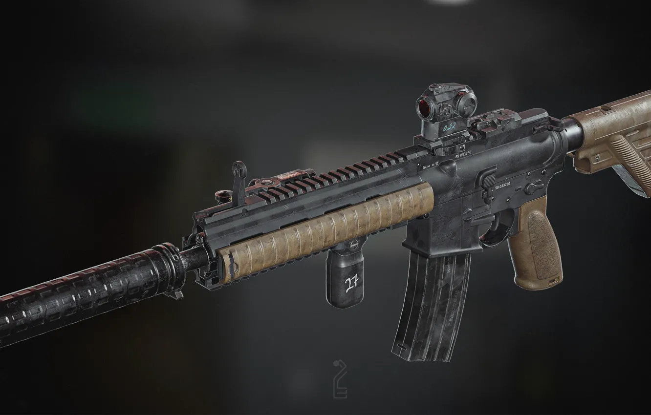 Wallpaper rendering, weapons, rifle, weapon, render, custom, render, 3d ...