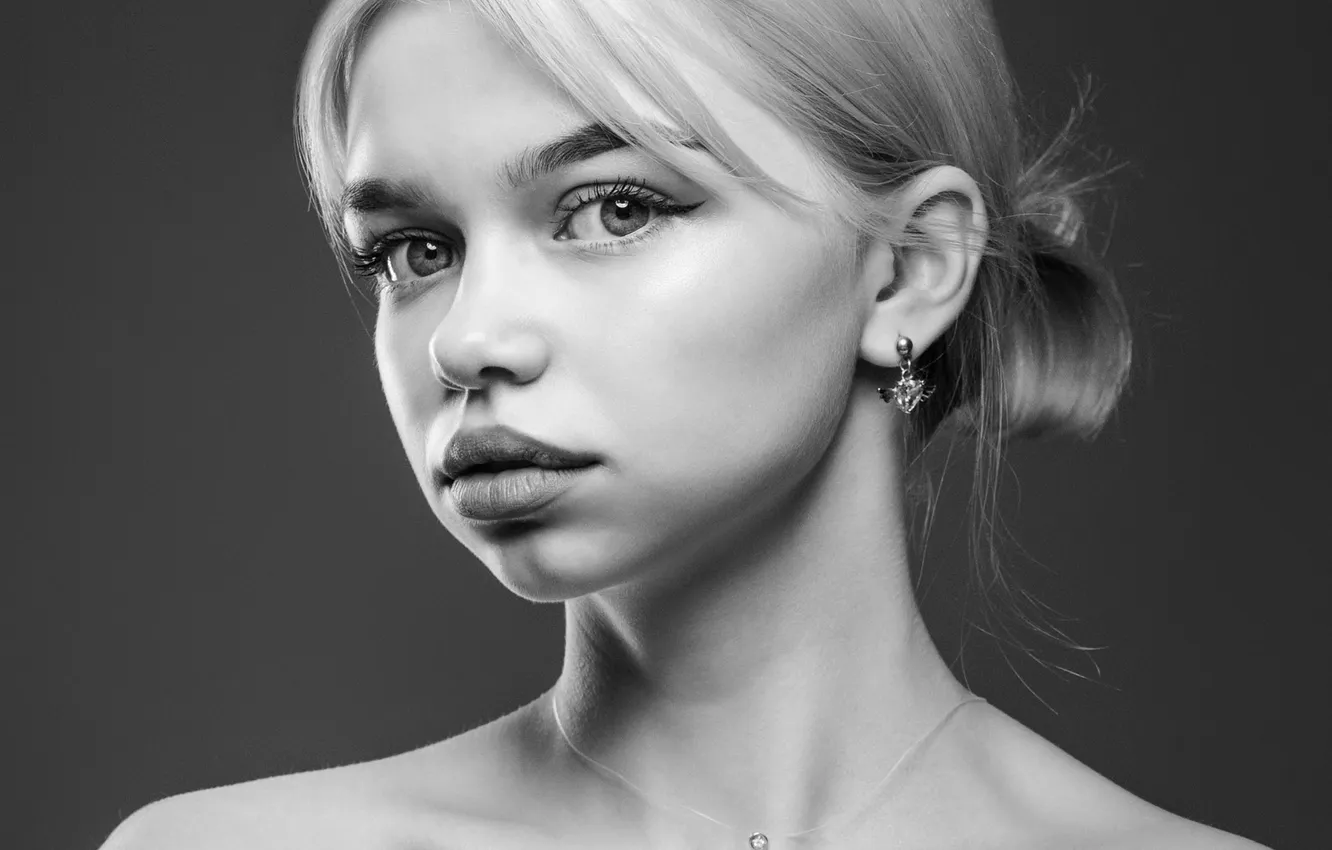 Wallpaper model, portrait, black and white, Evgeny Degtev, Maria ...