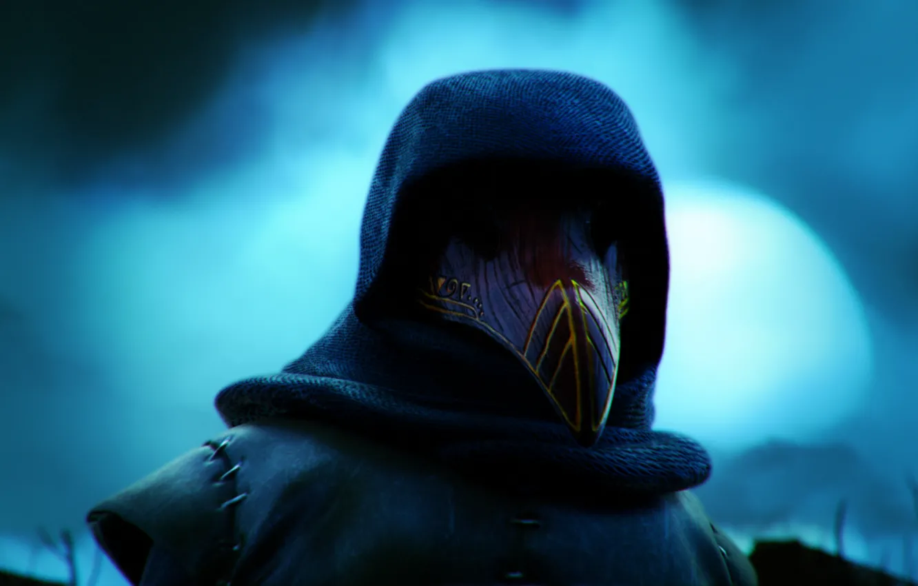 Wallpaper night, mask, bow, hero, Raven, Strife, MOBA, Raven, Rook ...