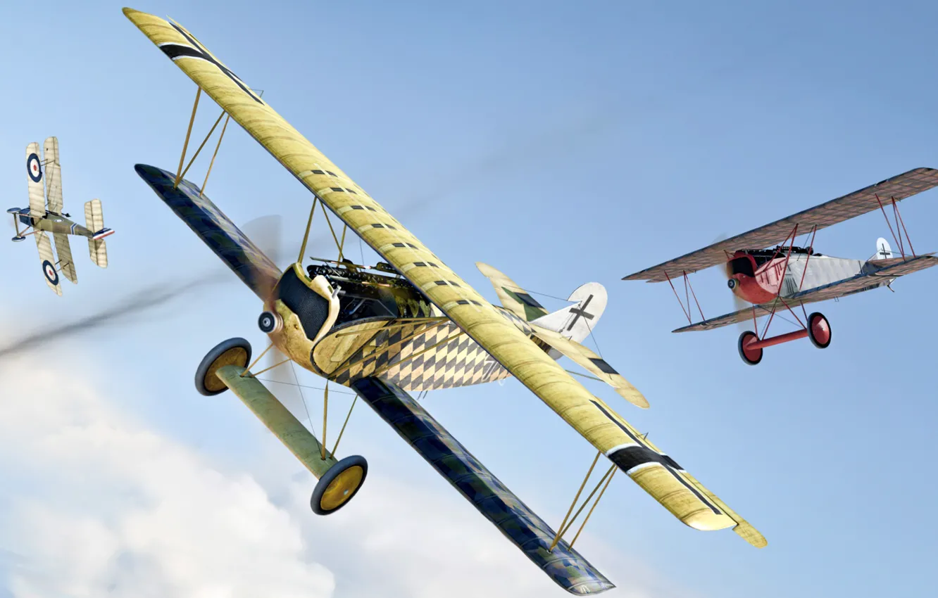 Wallpaper WWI, Dogfight, Fokker DVII for mobile and desktop, section ...